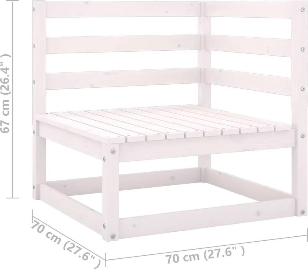 vidaXL 6dílná zahradní sedací souprava s poduškami masivní borovice [3076570] Barva: Bílá