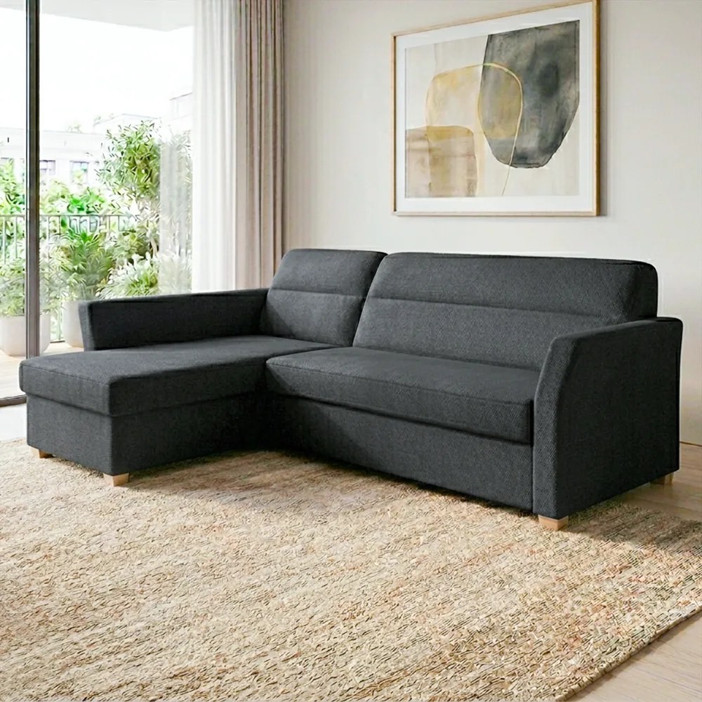Malá sedací souprava LIVIA | 157x228 cm | LEVÁ | rozkládací na každodenní spaní | VÝBĚR TKANIN