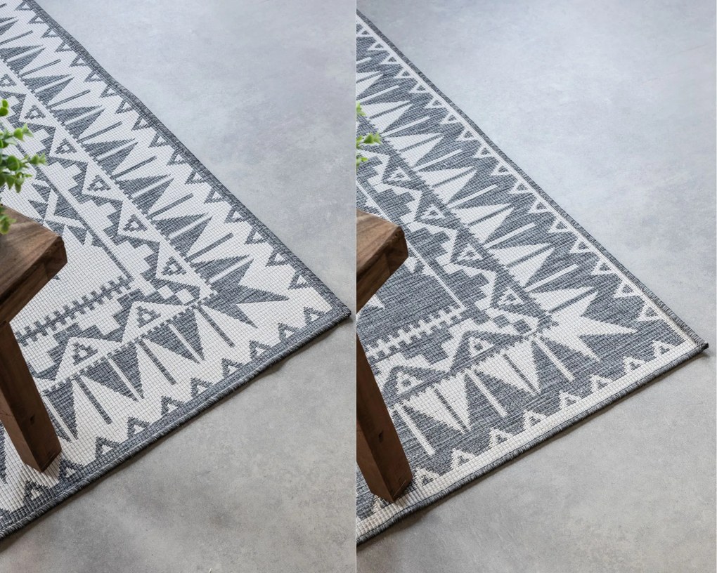 ELLE Decoration, Kusový koberec Gemini 106018 Silver z kolekce Elle – na ven i na doma, 160x230, šedá, chodba / předsíň