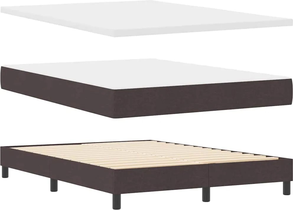 Postel s boxspringem s čelo Tmavě hnědá 160 x 200 cm textil 3340034