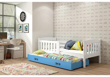 Dětská postel KUBUS s výsuvnou postelí 90x200 cm - bílá Ružové