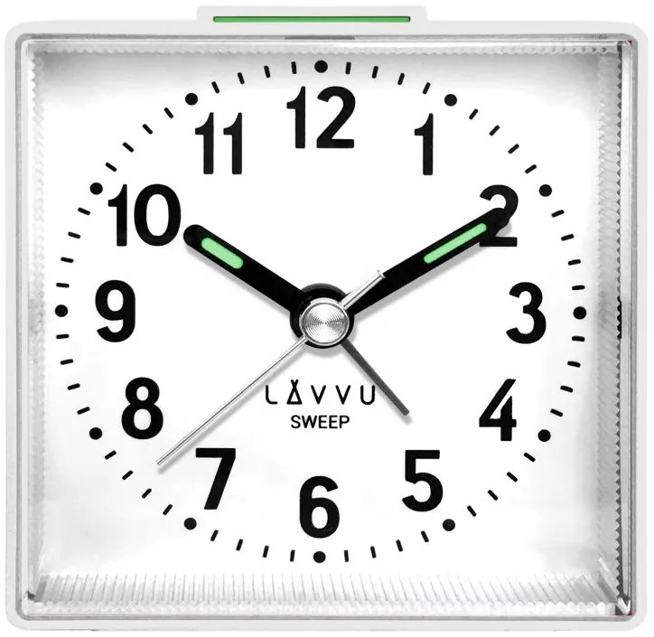 LAVVU LAS3016 - Bílý budík SWEEP s plynulým chodem