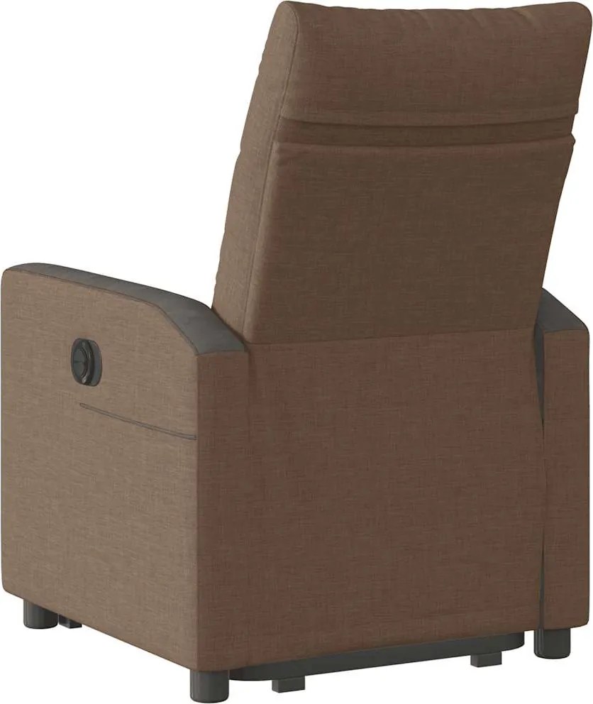 Zvedací polohovací křeslo hnědé textil 3324055