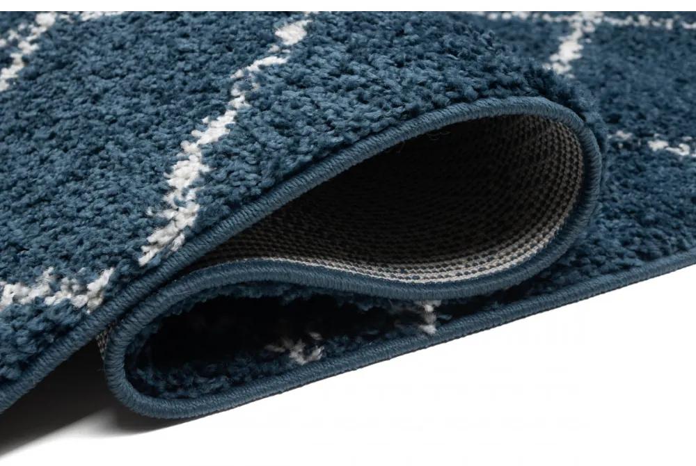 Kusový koberec shaggy Praka modrý atyp 80x200cm