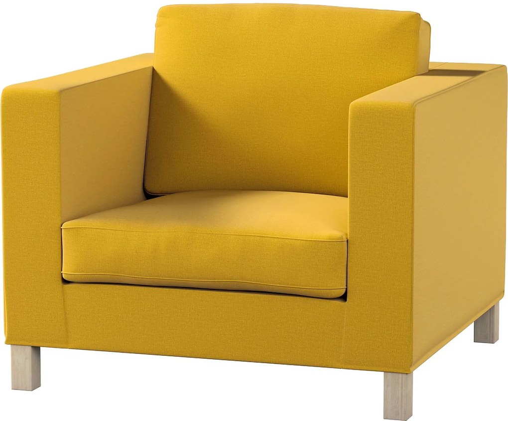 Potah na křesko IKEA Karlanda, krátký barva žlutá látka sametová