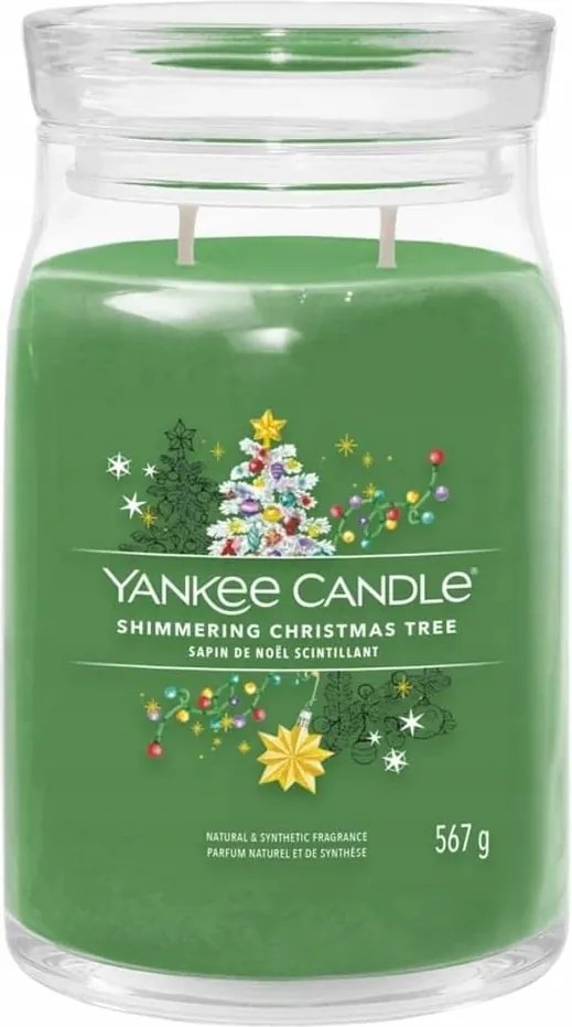 Yankee Candle svíčka Signature ve skle velká Shimmering Christmas Tree 567g