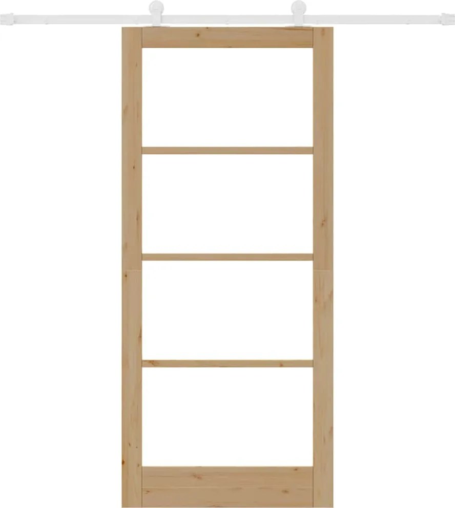 Posuvné dveře ORKDAL 93 x 211 cm Masivní borové dřevo a sklo 3332093