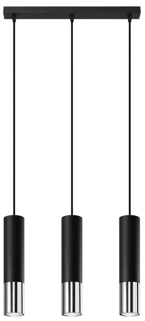 Sollux Lighting Závěsné svítidlo LOOPEZ 3L černé/chromové