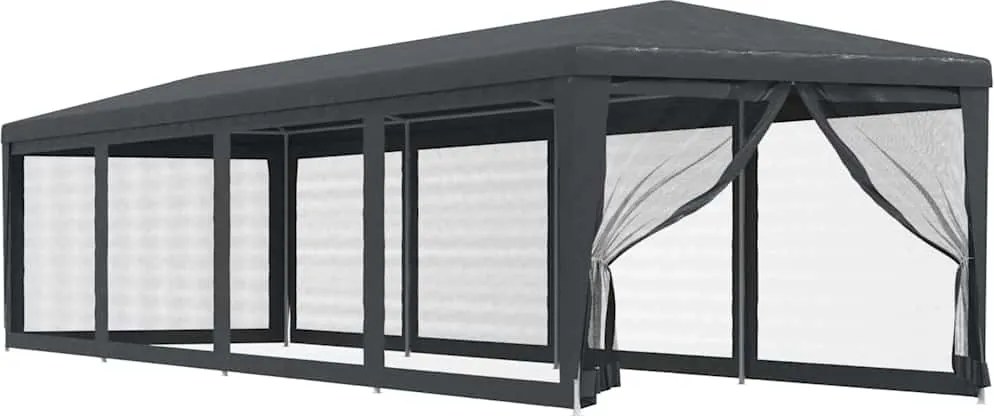 Party stan s 10 síťovanými bočnicemi antracitový 3 x 12 m HDPE 319249