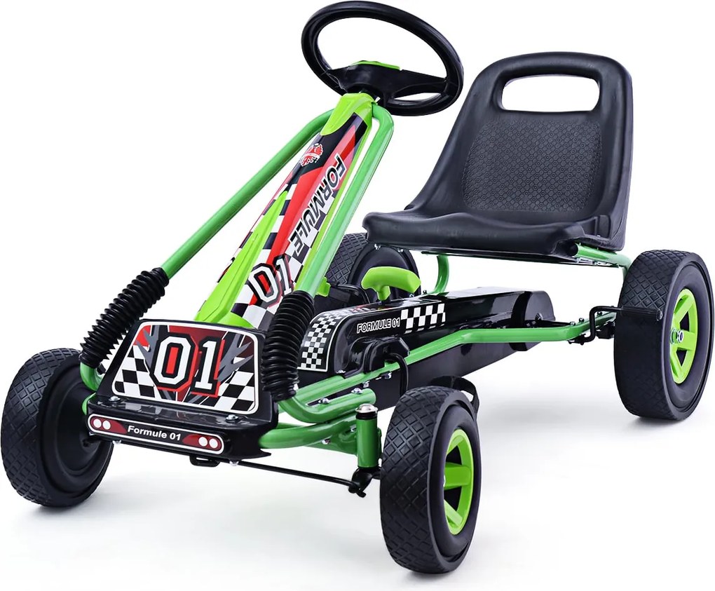 Costway Pedal Gokart Pedal-Powered Car Dětské auto s pedálem zelená +, zelený