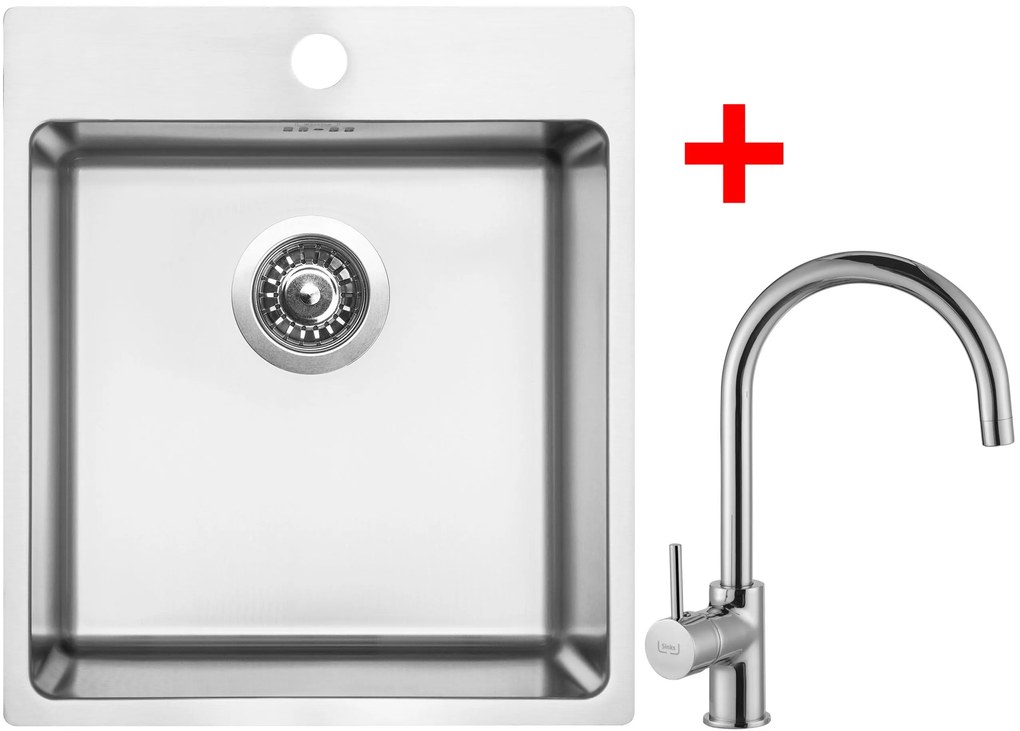 Set Sinks BLOCKER 450 V kartáčovaný + baterie VITALIA Chrom