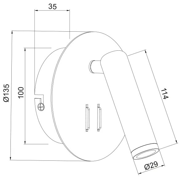 ACA DECOR LED nástěnná lampička ZEUS 3W+4W/230V/3000K/280Lm/40°/IP20, bílá