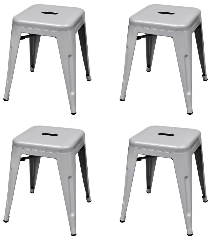 Stohovatelné stoličky Foray - ocel - 4 ks | šedé