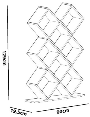 Knihovna KUMSAL 129x90 cm bílá