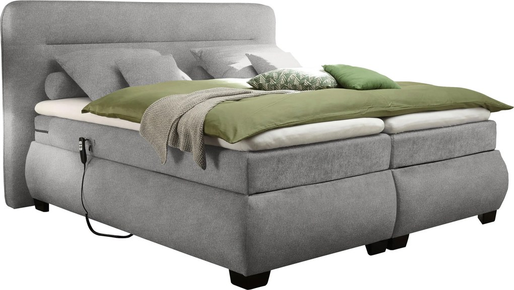XXXLutz POSTEL BOXSPRING, 180/200 cm, jílová barva MID.YOU - Manželské postele - 002220031707