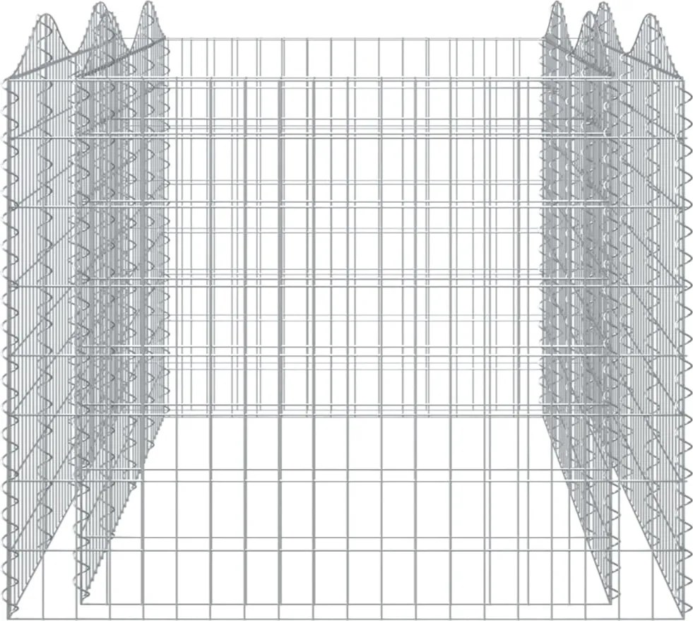 Klenutý gabion vyvýšený záhon 200x100x100 cm pozinkované železo 153554