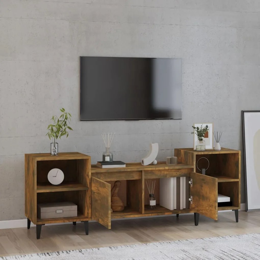 TV skříňka kouřový dub 160x35x55 cm kompozitní dřevo