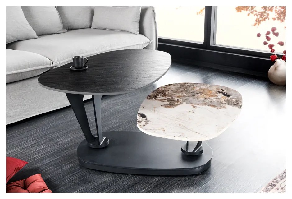 Massive home | Konferenční stolek MOVEMENT WHITE 160 CM keramika
