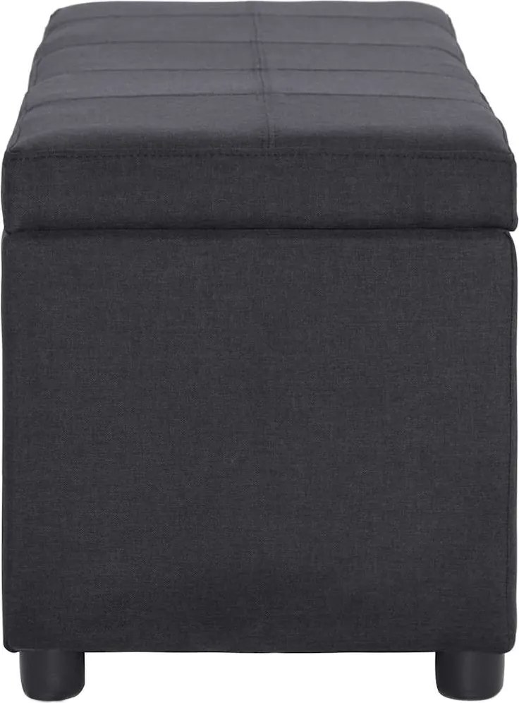 Lavice s úložným prostorem 116 cm černá polyester 281323