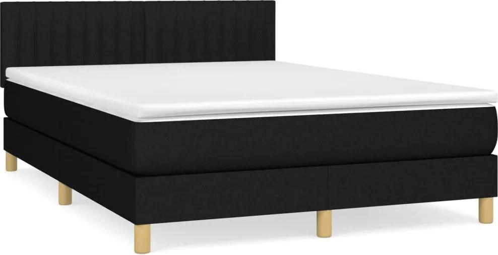 Box spring postel s matrací černá 140 x 190 cm textil 3140771