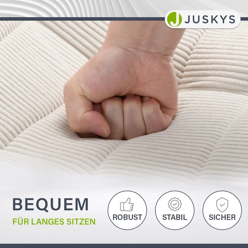 Juskys Relaxační křeslo Korsika s manšestrovým potahem Barva: béžová