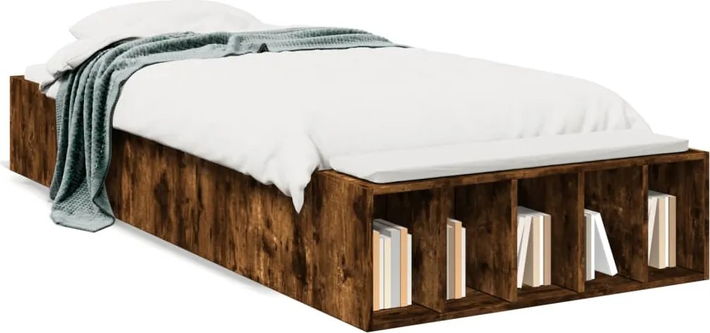 Rám postele kouřový dub 75 x 190 cm kompozitní dřevo 3280626