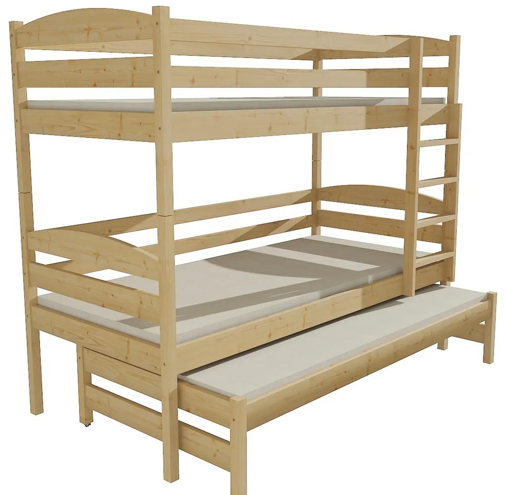 Patrová postel s výsuvnou přistýlkou PPV 016 80 x 200 cm - přírodní