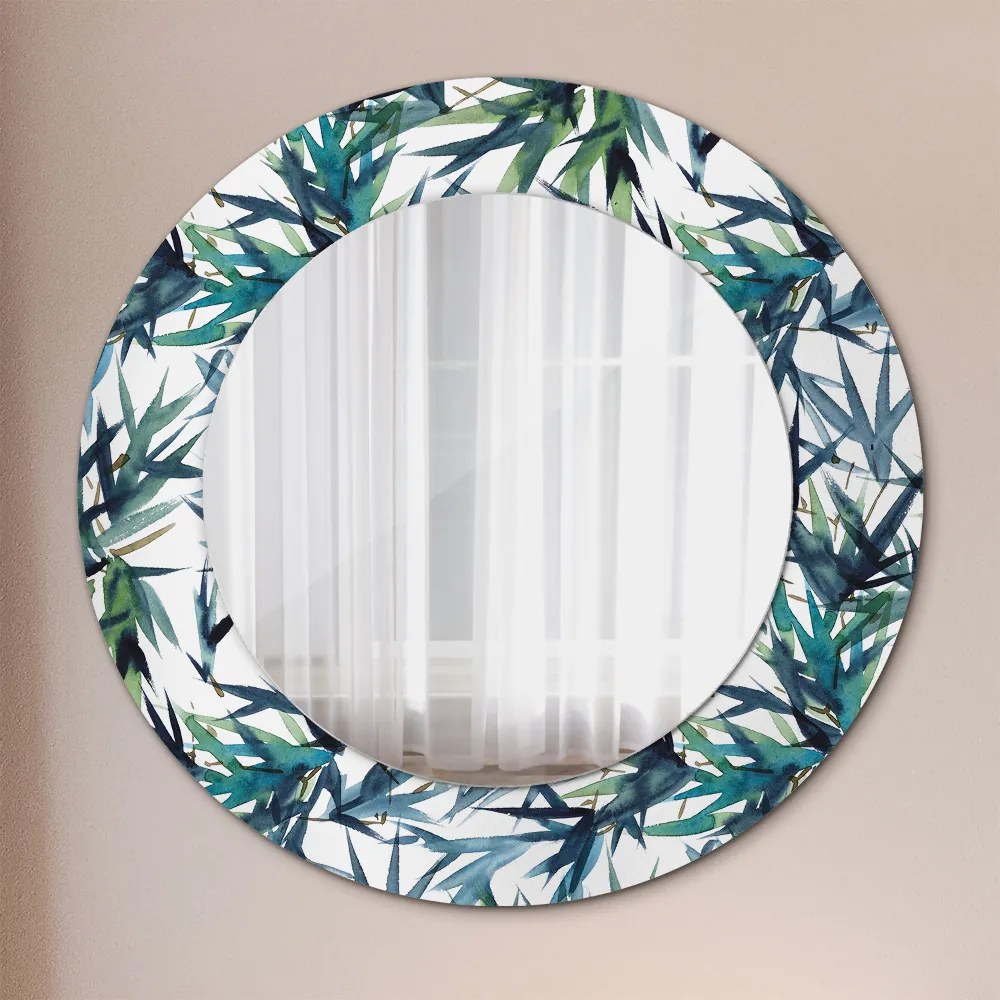 Kulaté dekorativní zrcadlo Modré palmy fi 50 cm