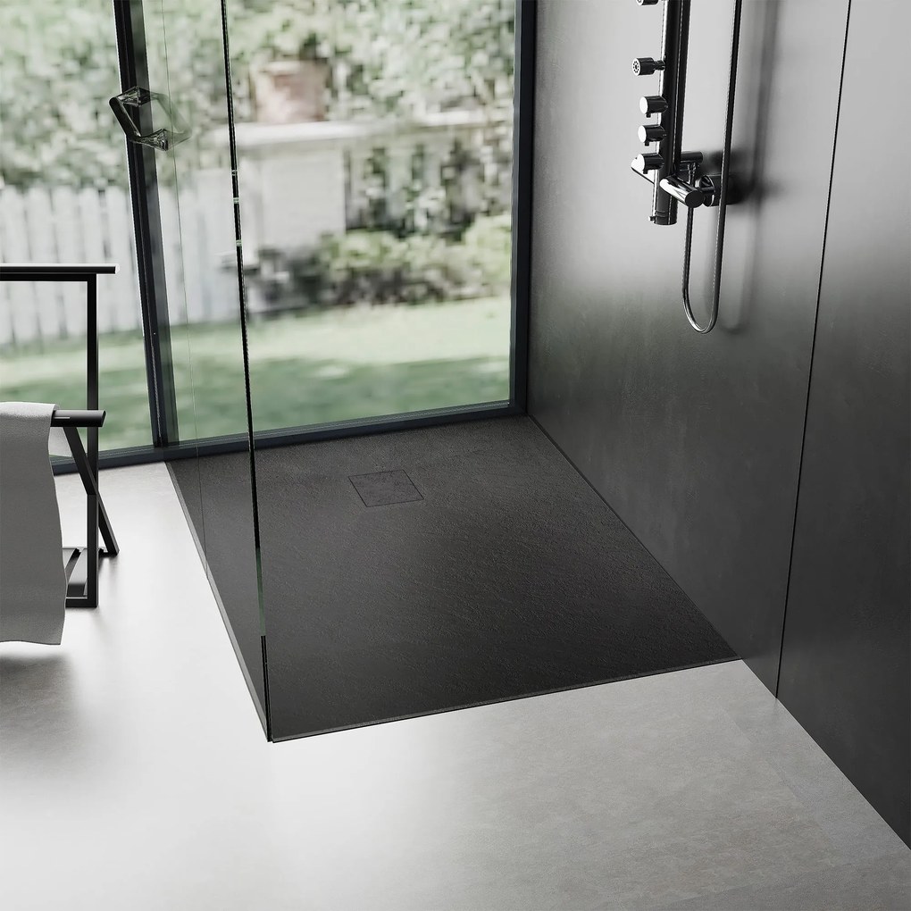 Rea Magnum Black, SMC sprchová vanička 90x90x2, 5 cm, černá, REA-K3334