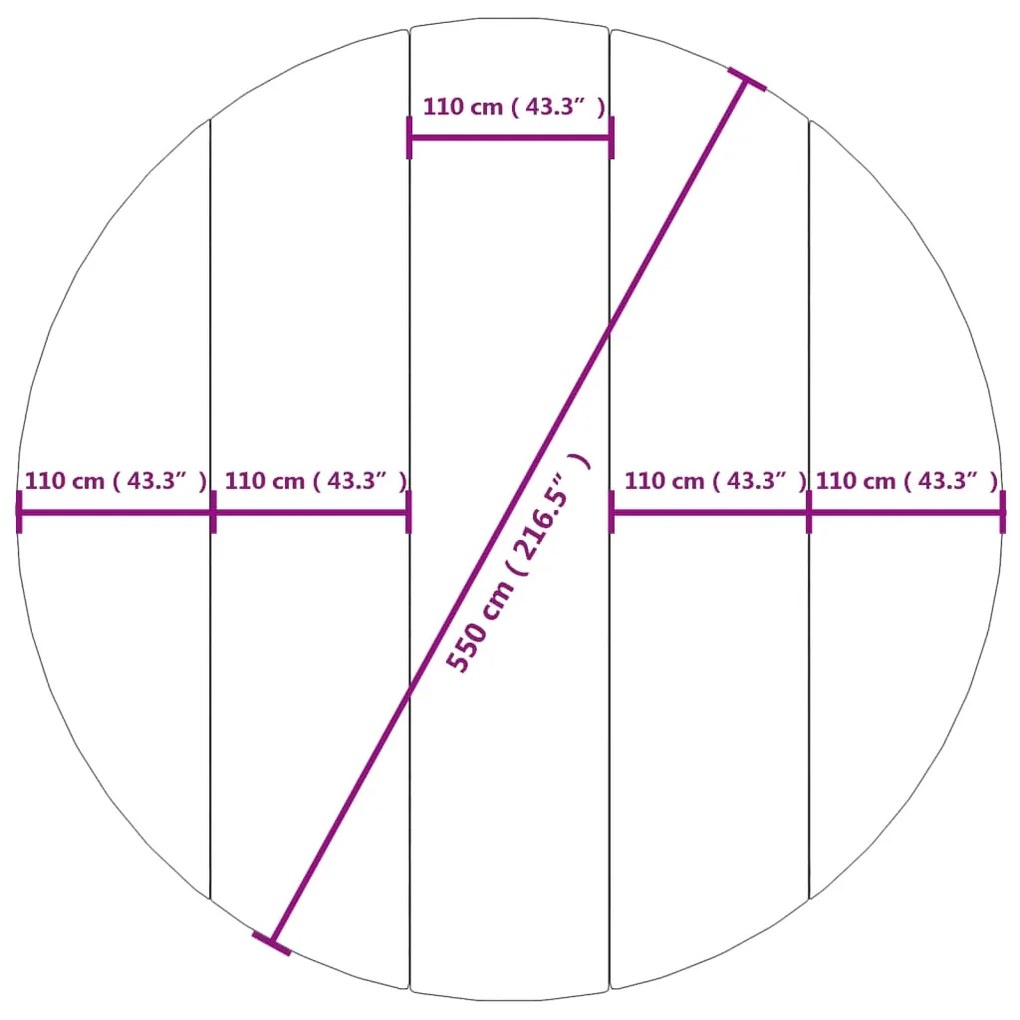 Podložka pod bazén světle šedá Ø550 cm polyesterová geotextilie - Default Title