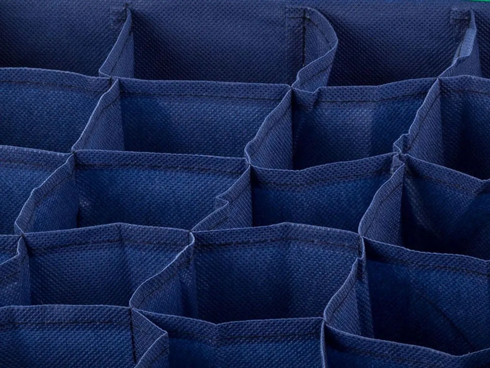 Verk 01621_G Organizer do zásuvky na prádlo s 20 přihrádkami, modrý