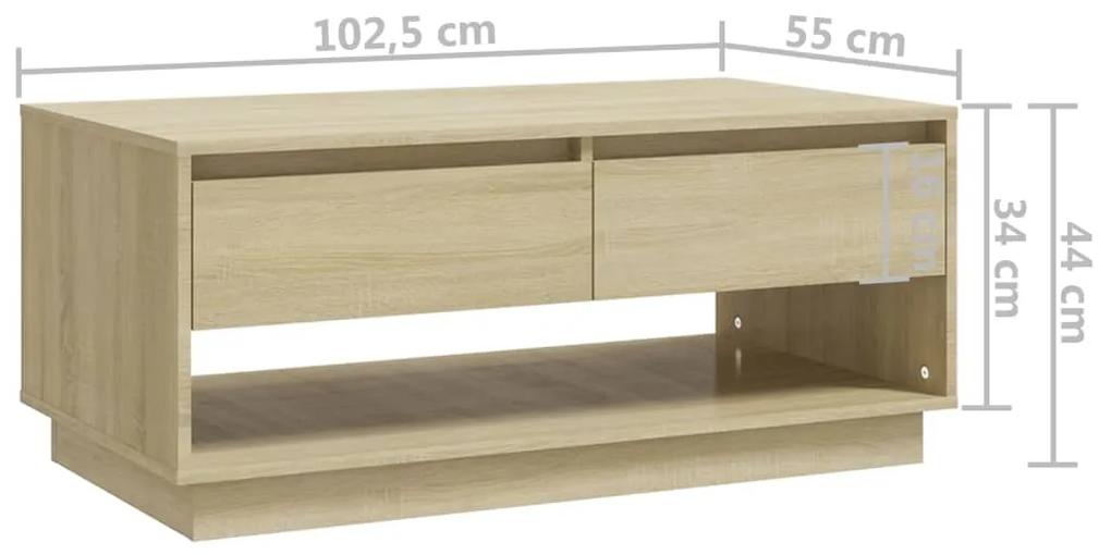 Konferenční stolek dub sonoma 102,5 x 55 x 44 cm dřevotříska - Default Title