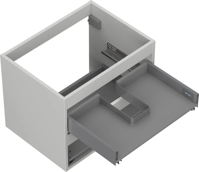 Mexen Box-A, závěsná skříňka 60 cm, 2 zásuvky, matná šedá, 91AX0-0600-470-2-62