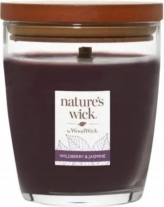 Střední svíčka Wildberry & Jasmine Nature’s Wick WoodWick