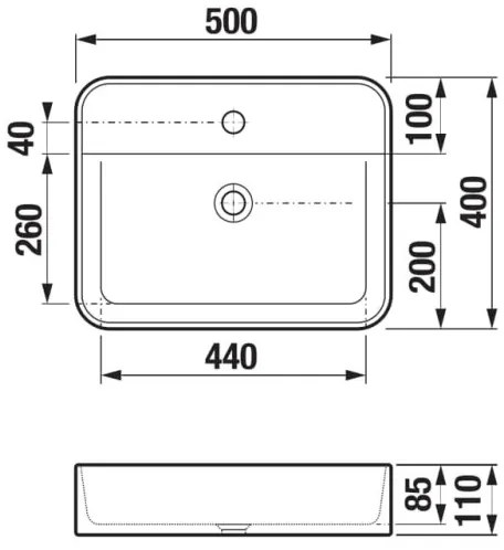 JIKA H8183620001111 - Umyvadlo na desku ASTRA 50x40 cm keramika/bílá
