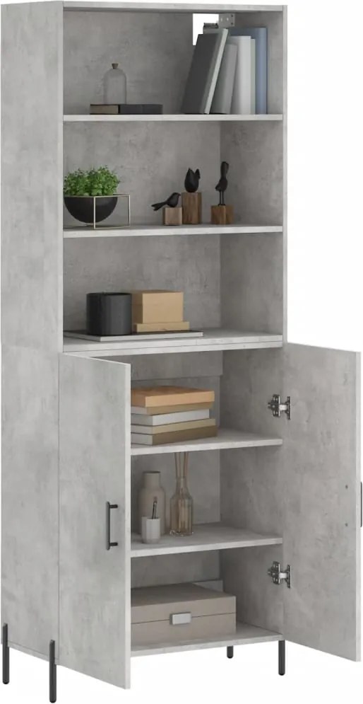 Skříň highboard betonově šedá 69,5x34x180 cm kompozitní dřevo 3189265