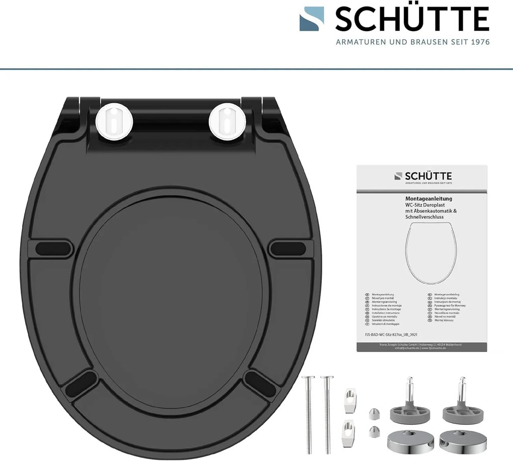 Eisl Sanitär WC prkénko Duroplast Soft Close Slim Black 82710