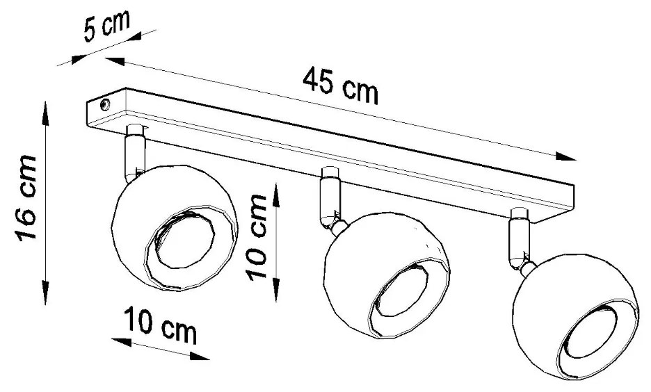 Sollux Lighting Stropní svítidlo OCULARE 3 Černá