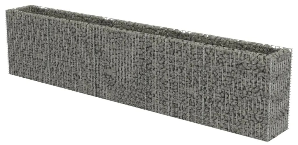 Gabionový vyvýšený záhon pozinkovaná ocel 450 x 50 x 100 cm 143564
