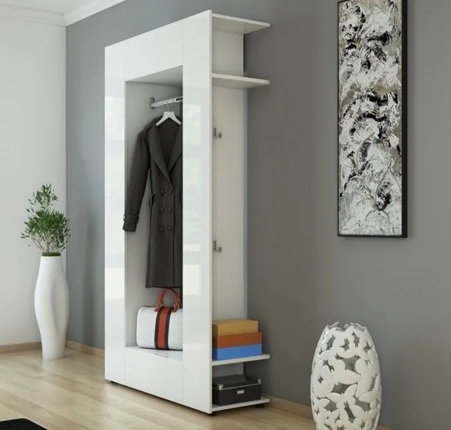 Casarredo - Komfort nábytek Předsíňová stěna MATS bílá/bílý lesk