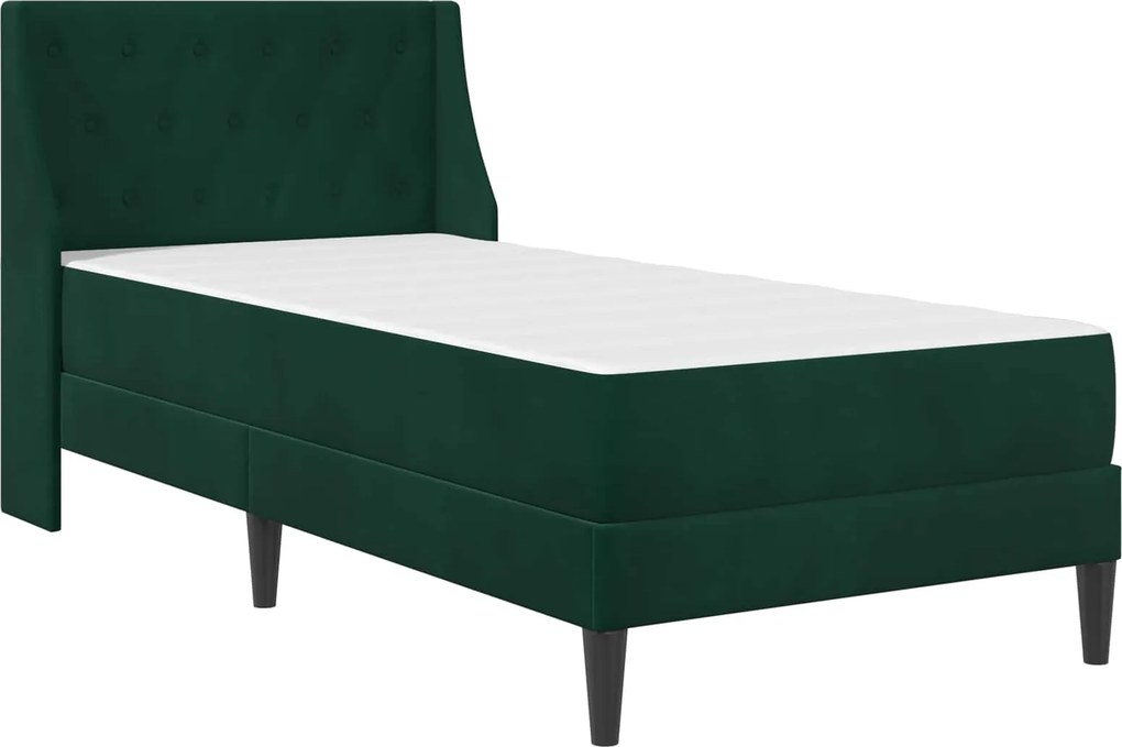 Rám postele s matrací s matrací Tmavě zelená 80 x 200 cm samet 3414761