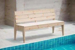 ROJA POOL dřevěná lavice - PŘÍRODNÍ
