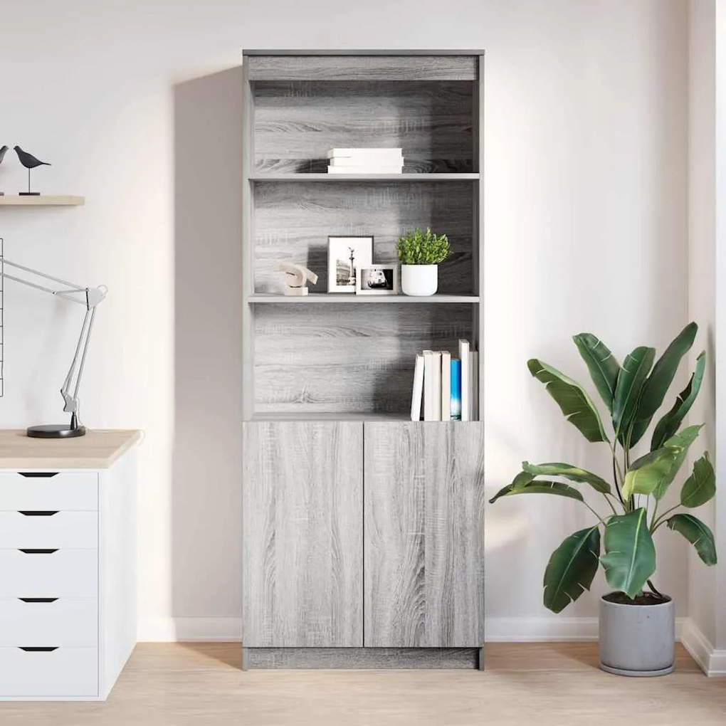 Skříň highboard šedá sonoma 70 x 35 x 180 cm kompozitní dřevo 3328476