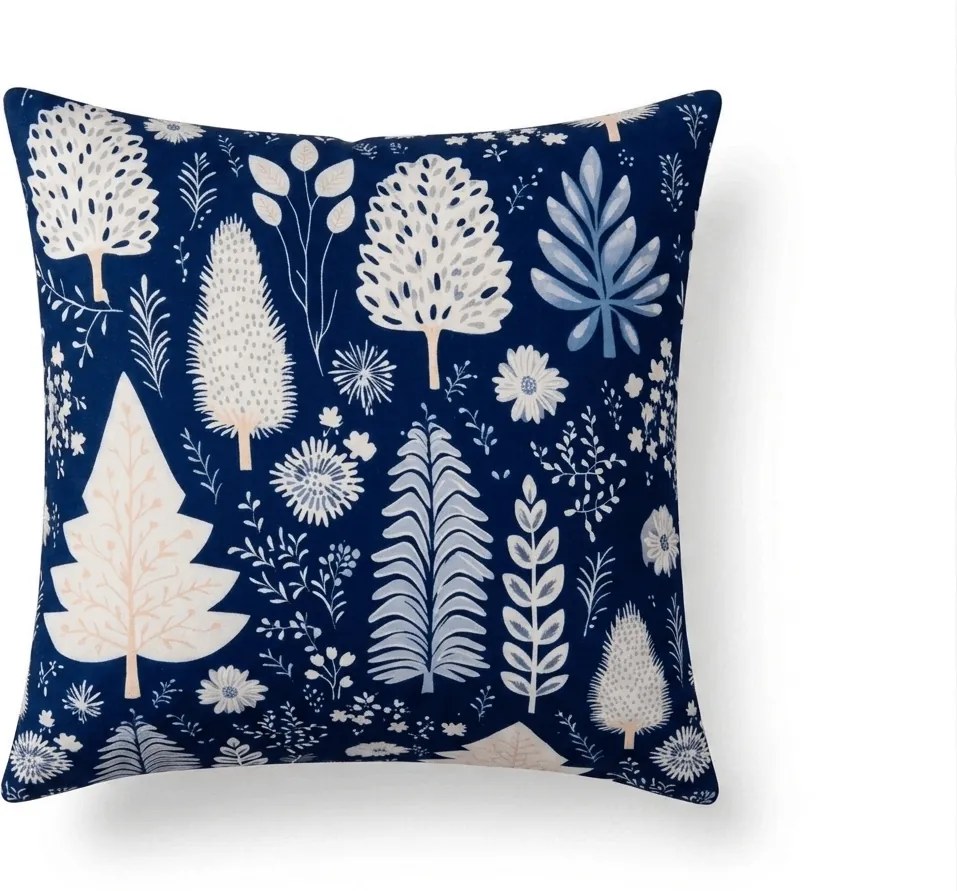 Povlak na polštář z mikrovlákna INDIGO BLOOM 45x45 cm, modrý