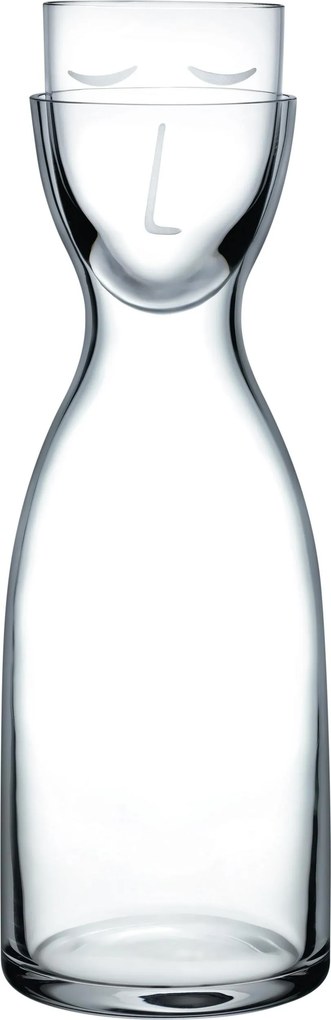 Karafka na vody Mr. & Mrs. se skleničkou 700 ml transparentní 2 díly