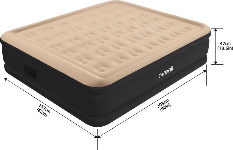 Nafukovací matrace AVENLI 24042EU s vestavěnou pumpou 203x157x47