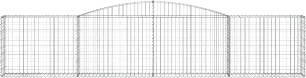 Klenuté gabionové koše 9 ks 400x30x80/100 cm pozinkované železo 3146860