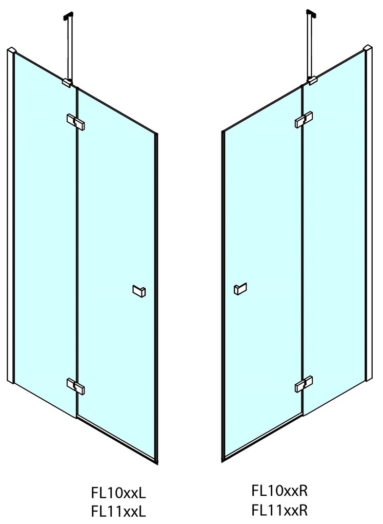 Polysan FORTIS LINE čtvercový sprchový kout 900x900 mm, rohový vstup FL1090LFL1090R