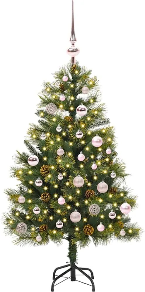 Umělý sklopný vánoční stromeček s kužely Zelená 150 cm 3395082