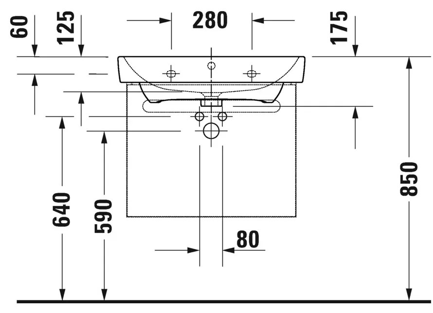 Duravit No.1 - Umyvadlo do nábytku 650x460 mm, s přepadem, bílá 23756500002